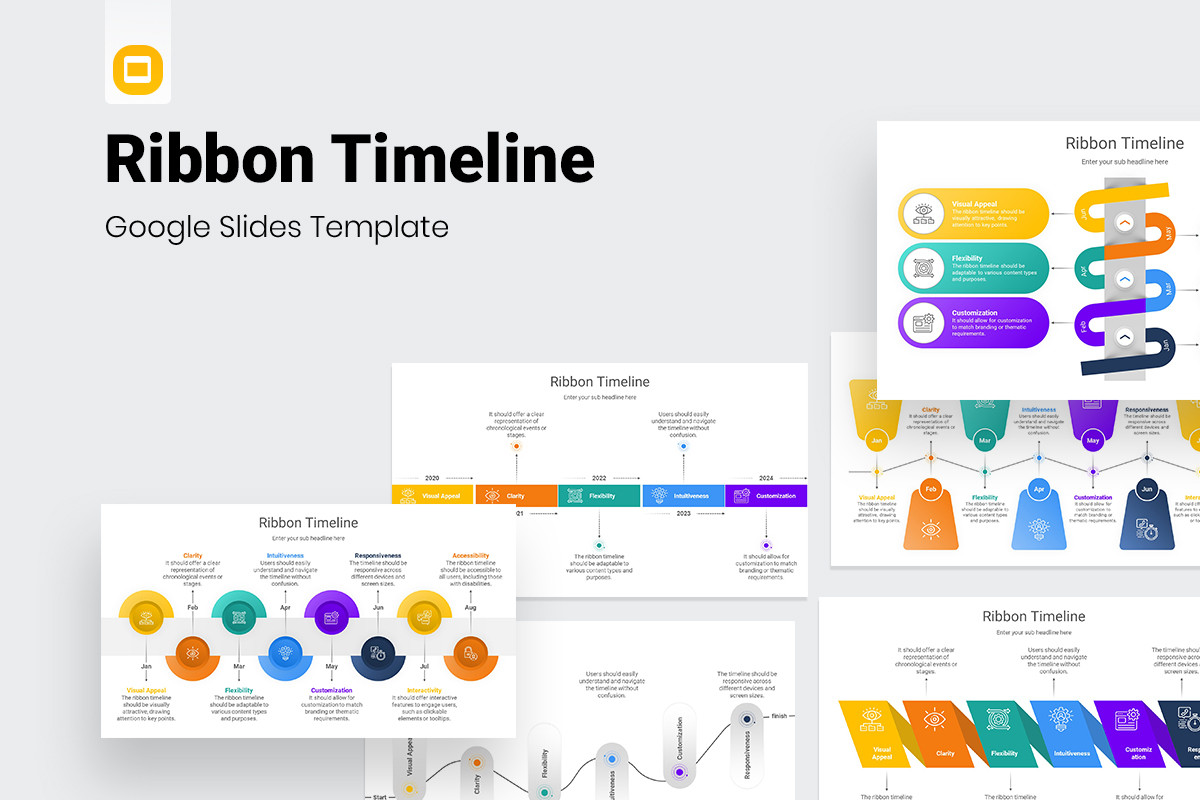 Ribbon Timeline Google Slides Presentation Template | Nulivo Market